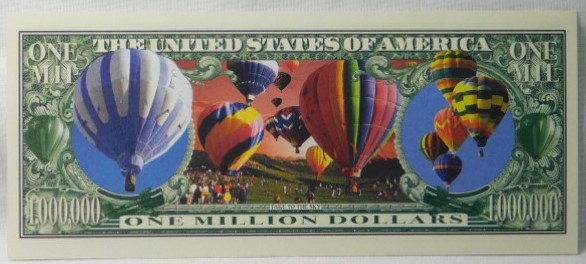 One Million Dollar ($1,000,000) Hot Air Balloon Fantasy Note | Property ...