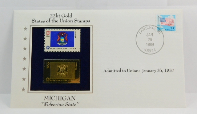 22K Gold Replica of the 1976 United States Flag Stamps - Michigan ...