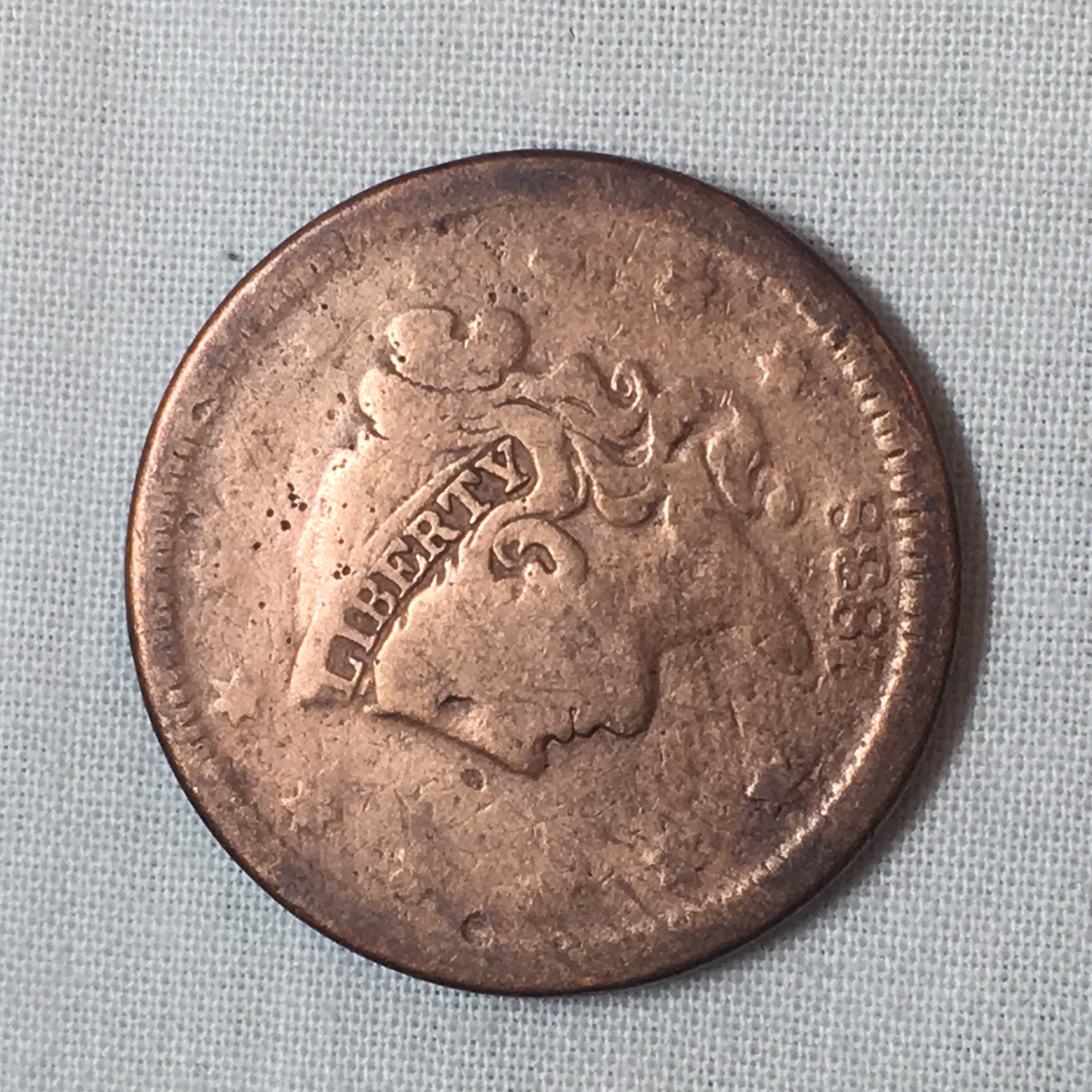 Genuine 1838 Matron Head Large Cent - LIBERTY on Crown Complete ...