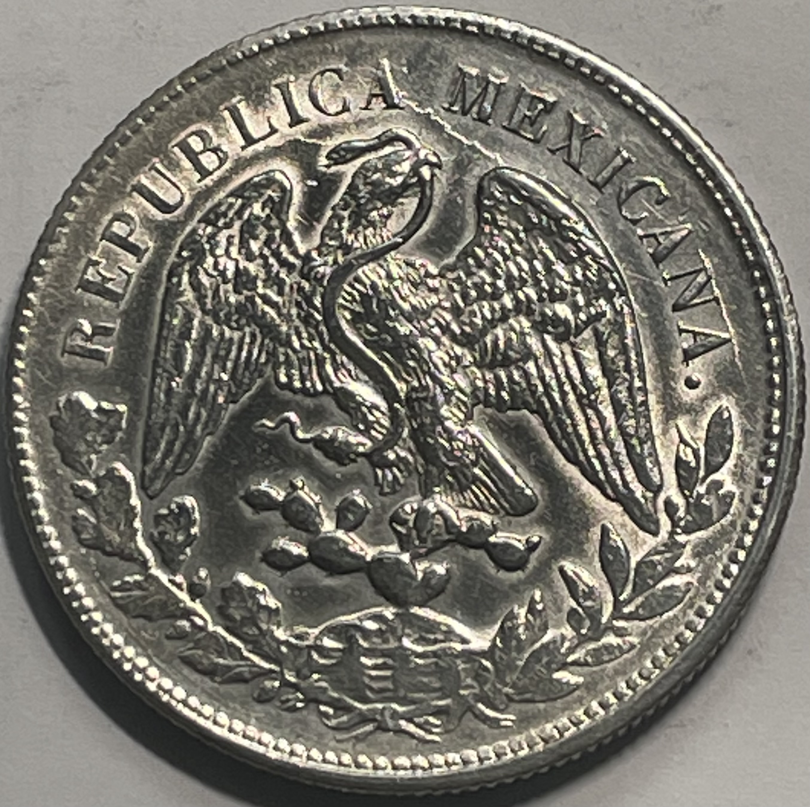HIGH GRADE 1899 Mexico Silver Peso w/Major Die Crack Errors - Zacatecas ...