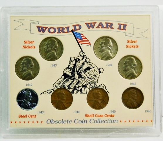 World War 2 Coin Set (8) Coins (4) Silver War Nickels (1) Steel War ...