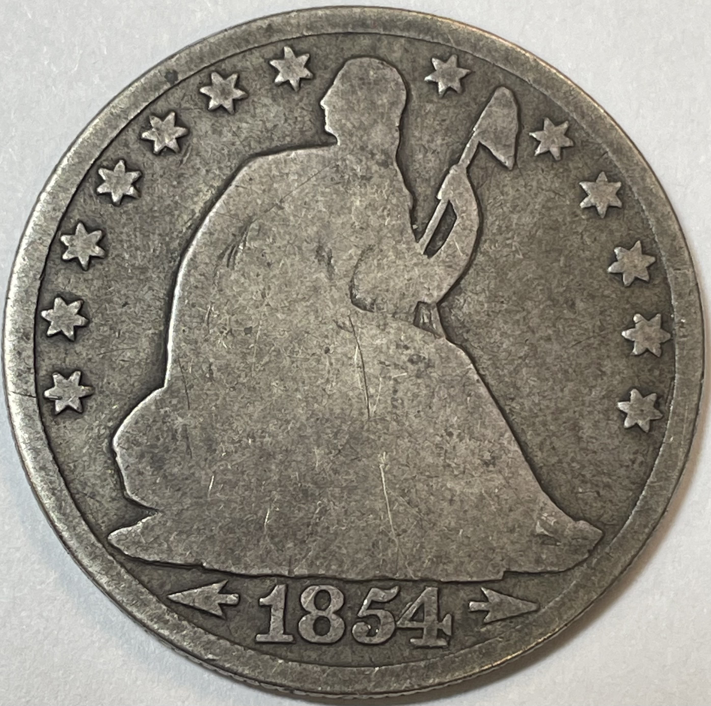 SCARCE 1854-O w/Arrows Variety New Orleans Minted Seated Liberty Silver Half Dollar | Property Room