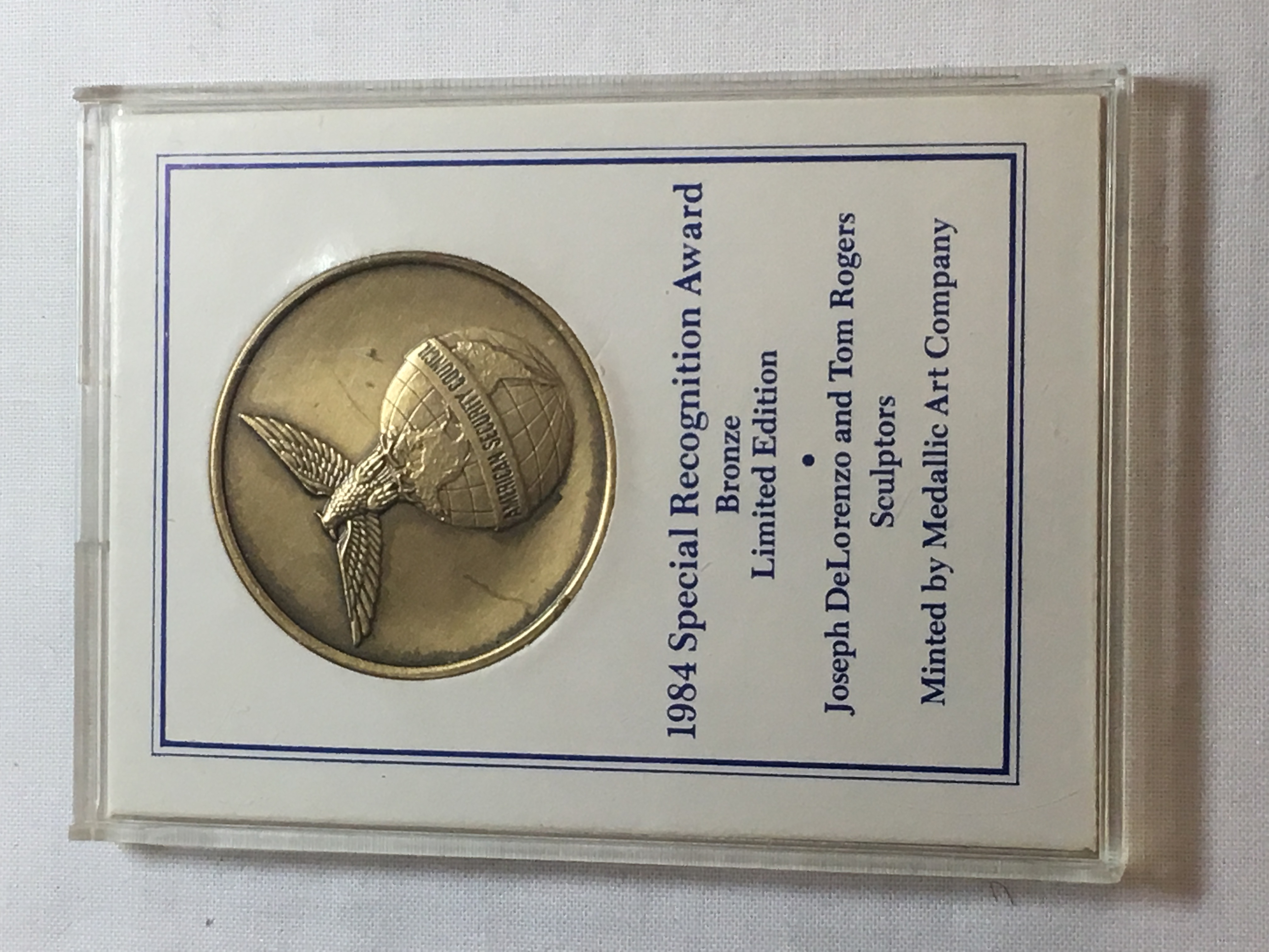 1984 Special Recognition Award - Bronze - Peace Through Strength ...