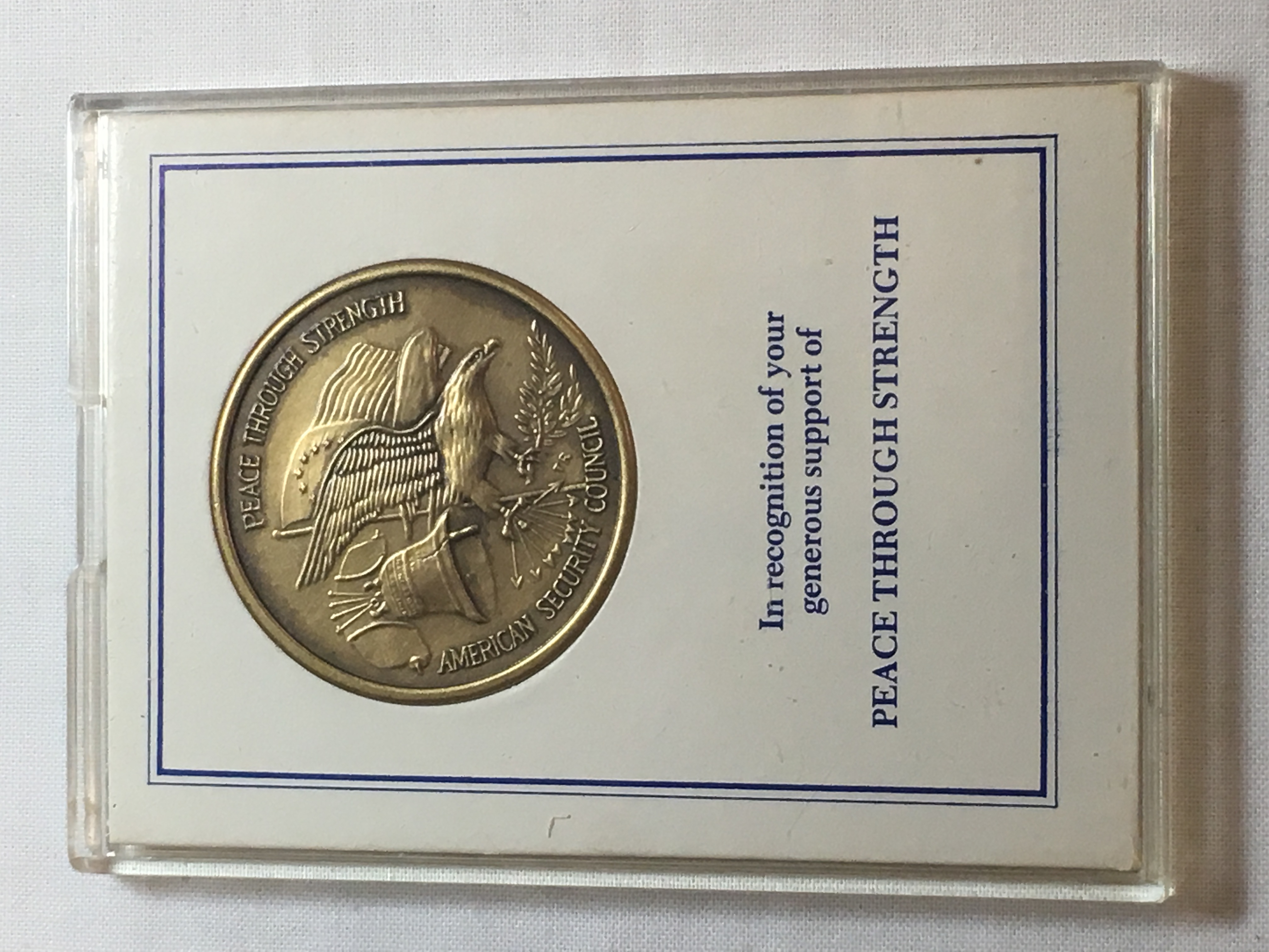 1984 Special Recognition Award - Bronze - Peace Through Strength ...
