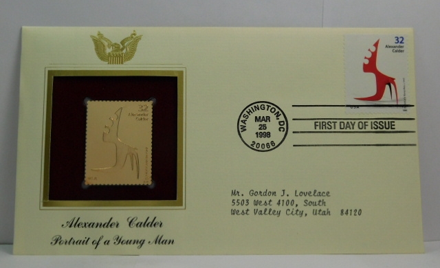 22K Gold Proof Replica Stamp - Alexander Calder - Black Cascade, 13 ...