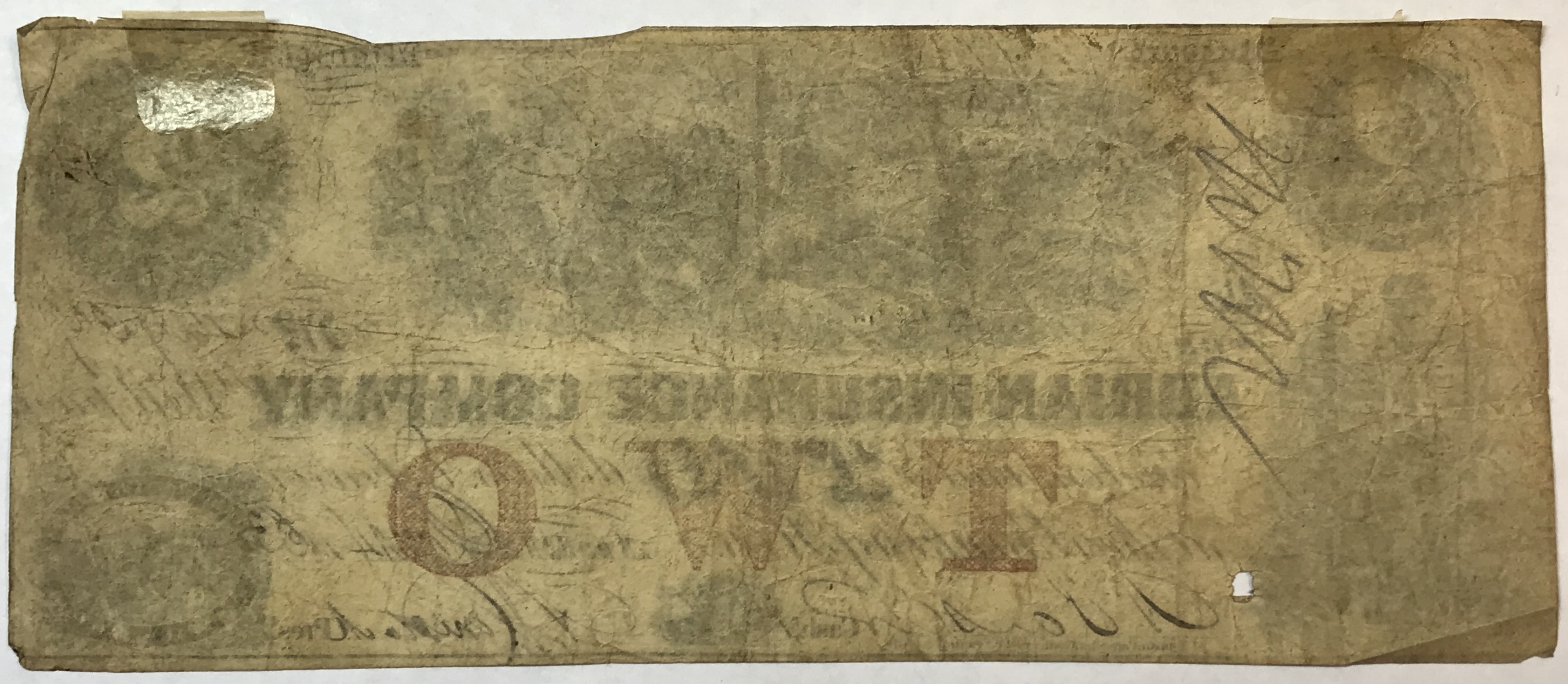 1853 $2 State of Michigan Adrian Insurance Company Bank Note | Property ...