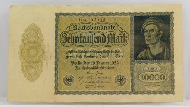 1922 Germany 10,000 Mark Reichsbanknote | Property Room