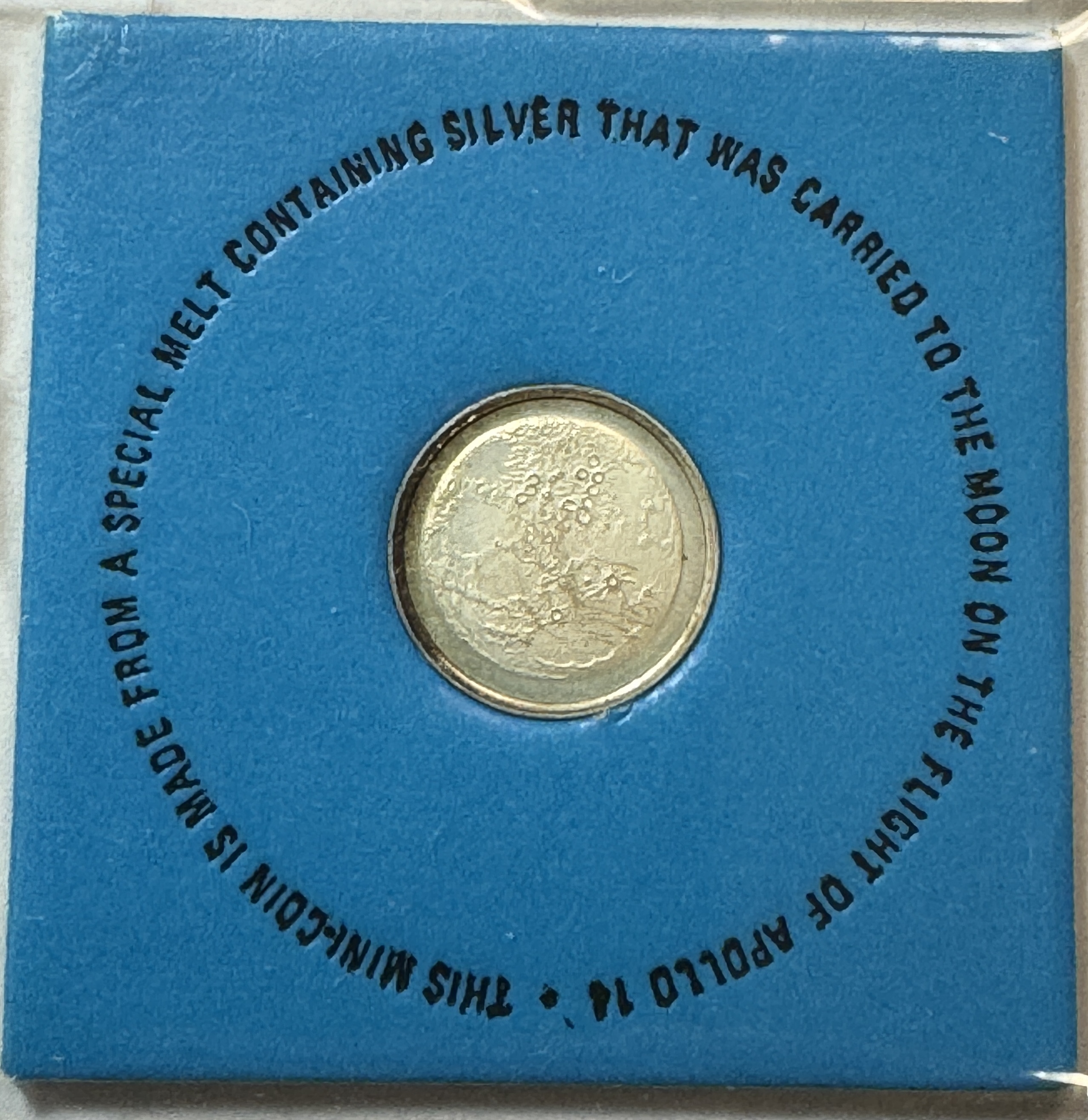RARE 1971 Silver Mini-Coin Made from Silver Flown Around the Moon on ...