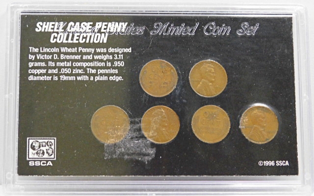 Shell Case Penny Collection - Lot of Six (6) 1944, 1945 and 1946 ...
