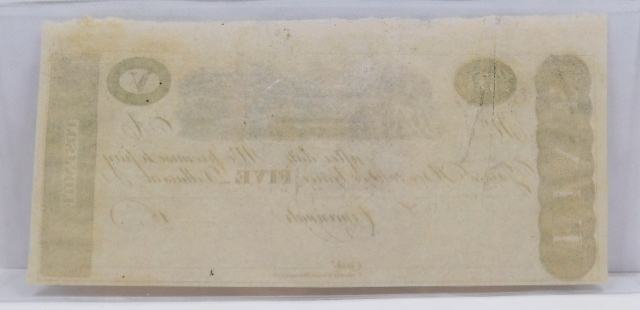 1800's $5 Cincinnati - James Monroe Promissory Post Note Obsolete ...
