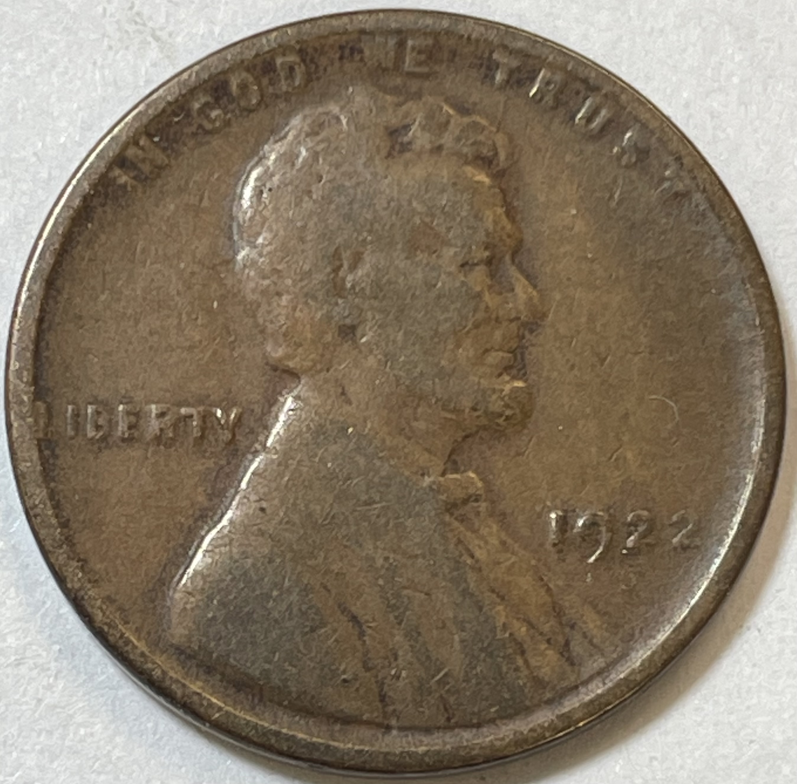 SCARCE 1922 Weak D Variety Lincoln Wheat Cent | Property Room