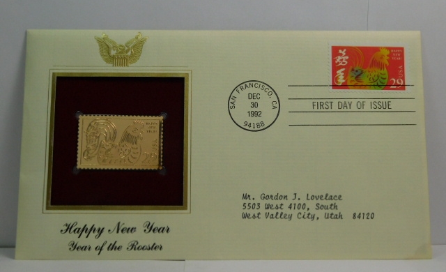 22K Gold Proof Replica Stamp - Happy New Year - Year of the Tiger ...