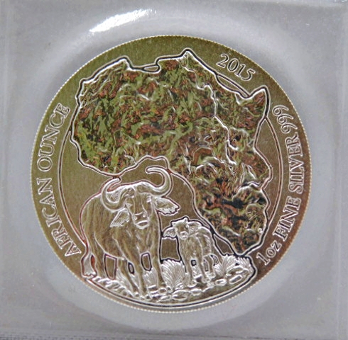 2015 Rwanda Water Buffalo African Wildlife Series 1 oz .999 Fine Silver ...