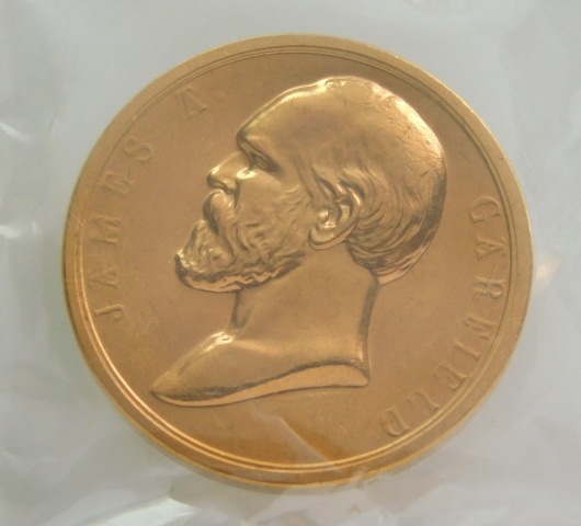 President James Garfield Brass Medallion With Inauguration Seal Info ...