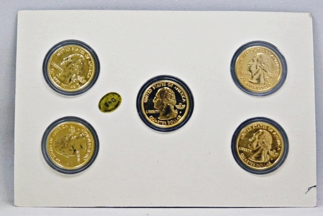 1999 24K Gold Layered State Quarter Set-Custom Presentation Case ...