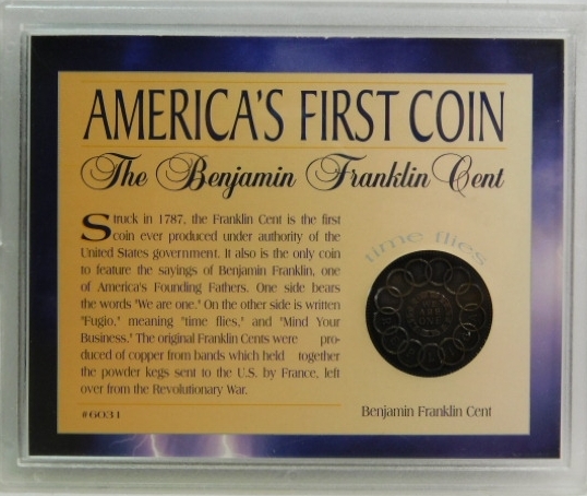 America's First Coin - The Benjamin Franklin Fugio Cent - Reproduction ...