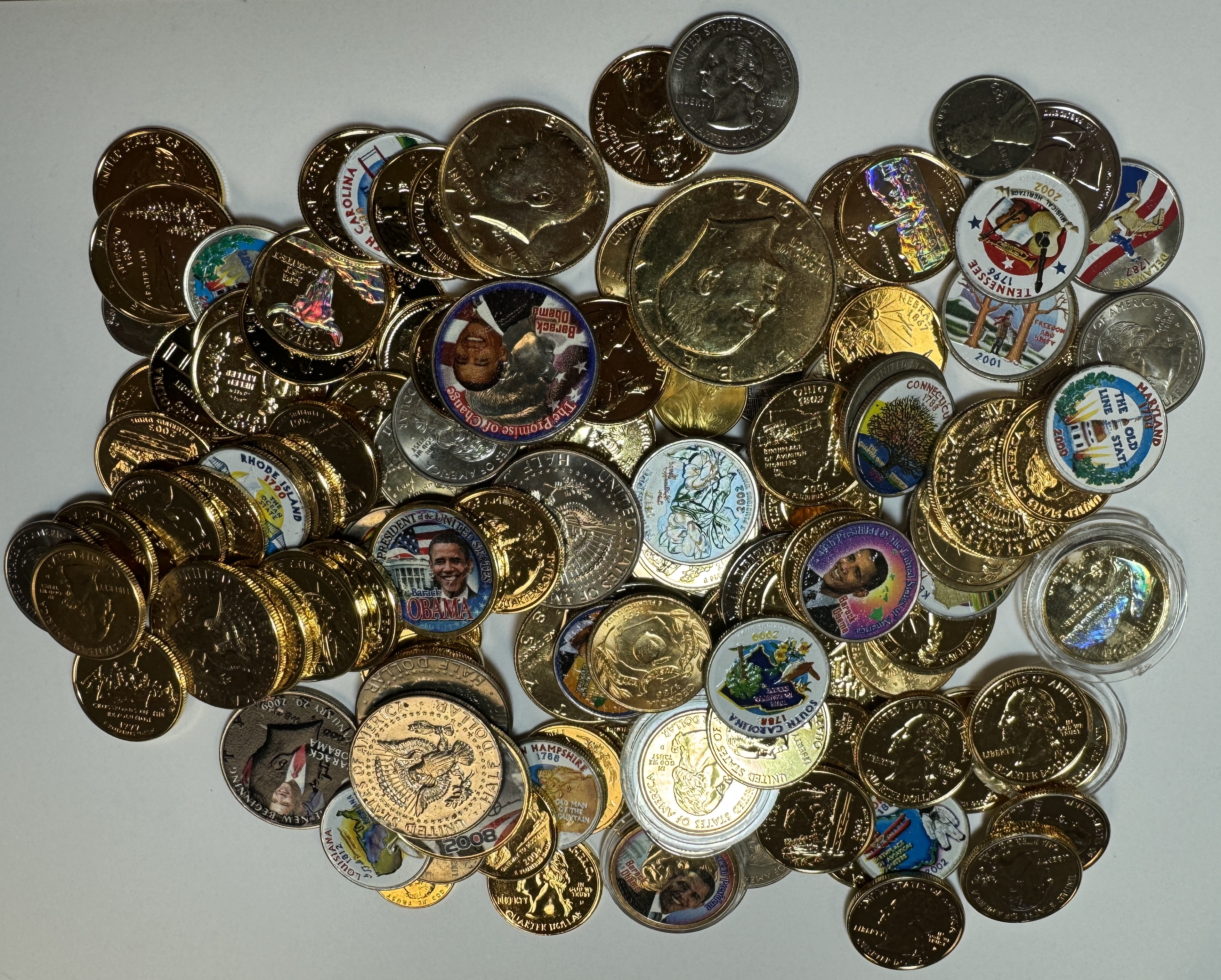 $50 Face Value of 24K Gold Layered and Colorized Coins - Great Dealer's ...