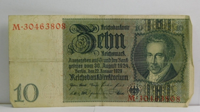 1924 Germany 10 Reichsmark Reichsbanknote | Property Room