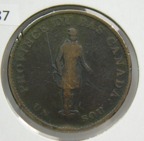 1837 Lower Canada Habitant One Penny Bank Token | Property Room