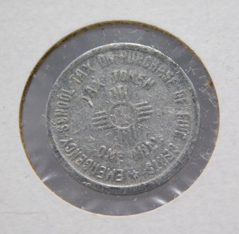 1935 New Mexico Bureau of Revenue One Mill Tax Token | Property Room
