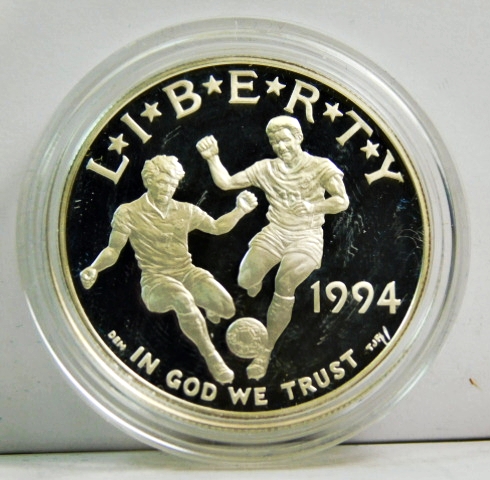 1994-S Proof World Cup Tournament Commemorative Silver Dollar - In ...