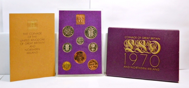 1970 Coinage of Great Britain and Northern Ireland - 8 Coin Set in Display Case | Property Room