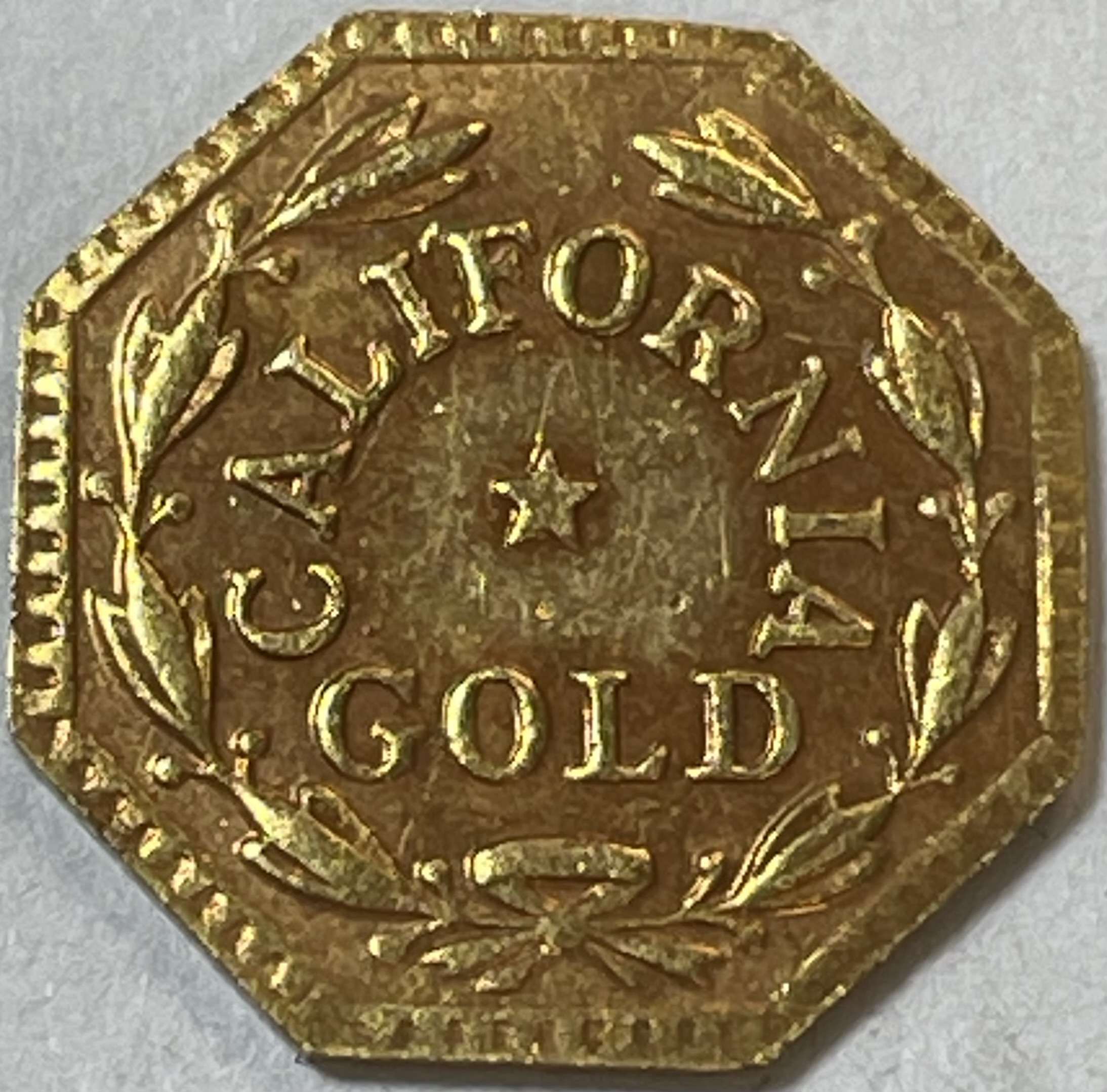 1859 Octagon Liberty Head California "STAR" Gold Token | Property Room