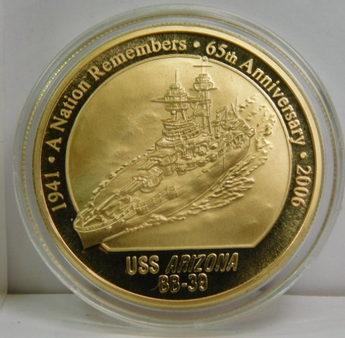 2006 Pearl Harbor Official Commemorative Medallion -Merlin Gold- Bronze ...