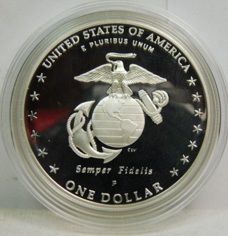 2005-P United States Marine Corps Commemorative Proof Silver Dollar ...