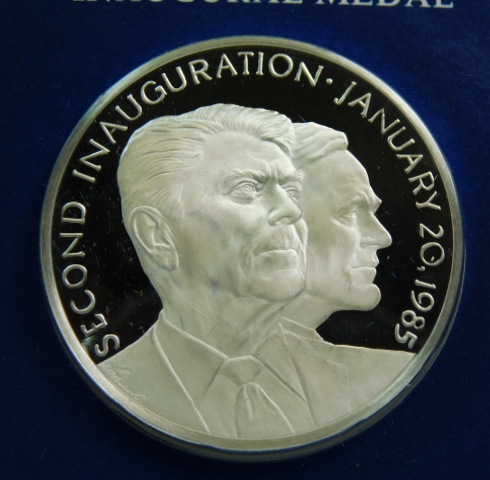 1 oz .999 Fine Proof Silver 1985 Ronald Reagan/George Bush 2nd Term ...