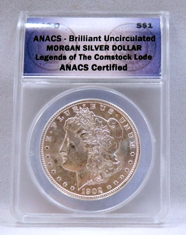 MINTED OUT OF THE SILVER FROM THE COMSTOCK LODE - 1902-O Brilliant ...