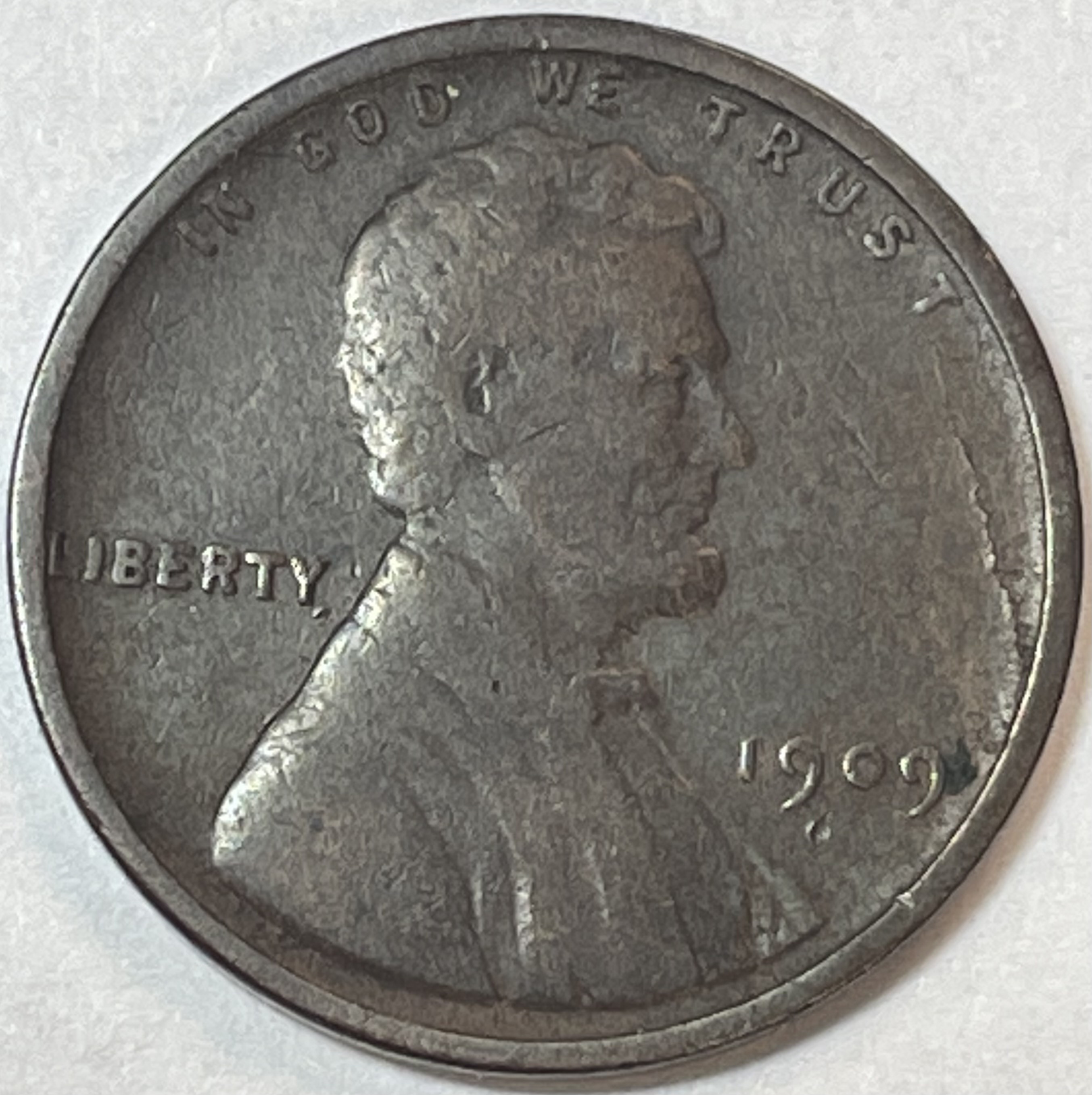 MINT ERROR 1909 VDB Lincoln Wheat Cent Obverse Lamination Error Near ...