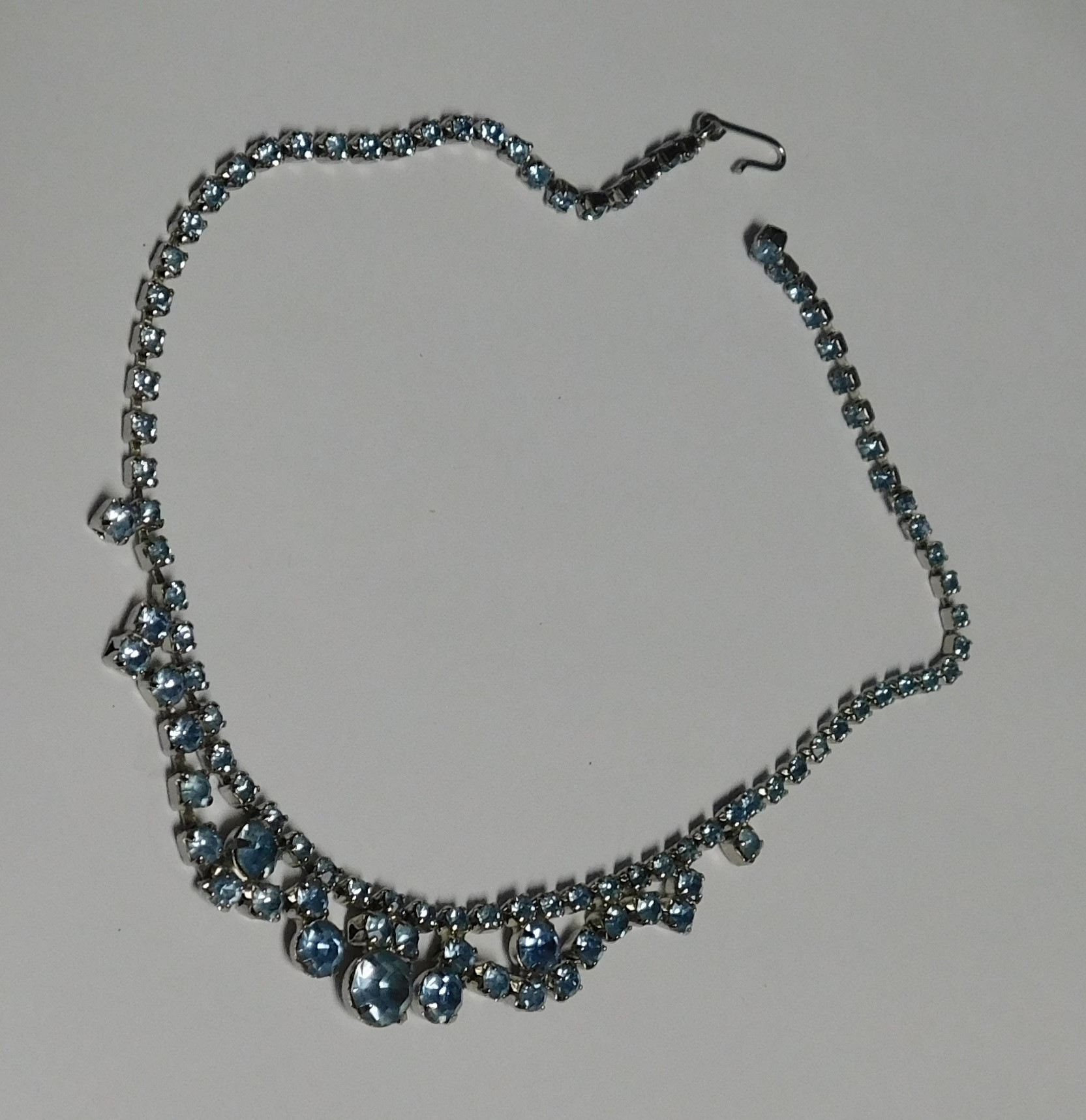 Beautiful Light Blue Crystal Necklace - 14" Long | Property Room