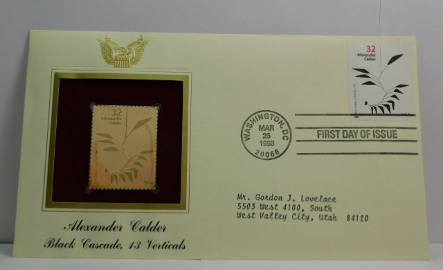 22K Gold Proof Replica Stamp - Alexander Calder - Black Cascade, 13 ...