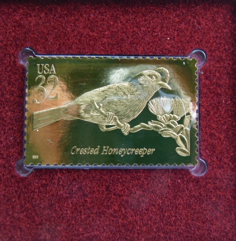 22K Gold Gleaming Surface Proof Replica Stamp - Tropical Birds ...