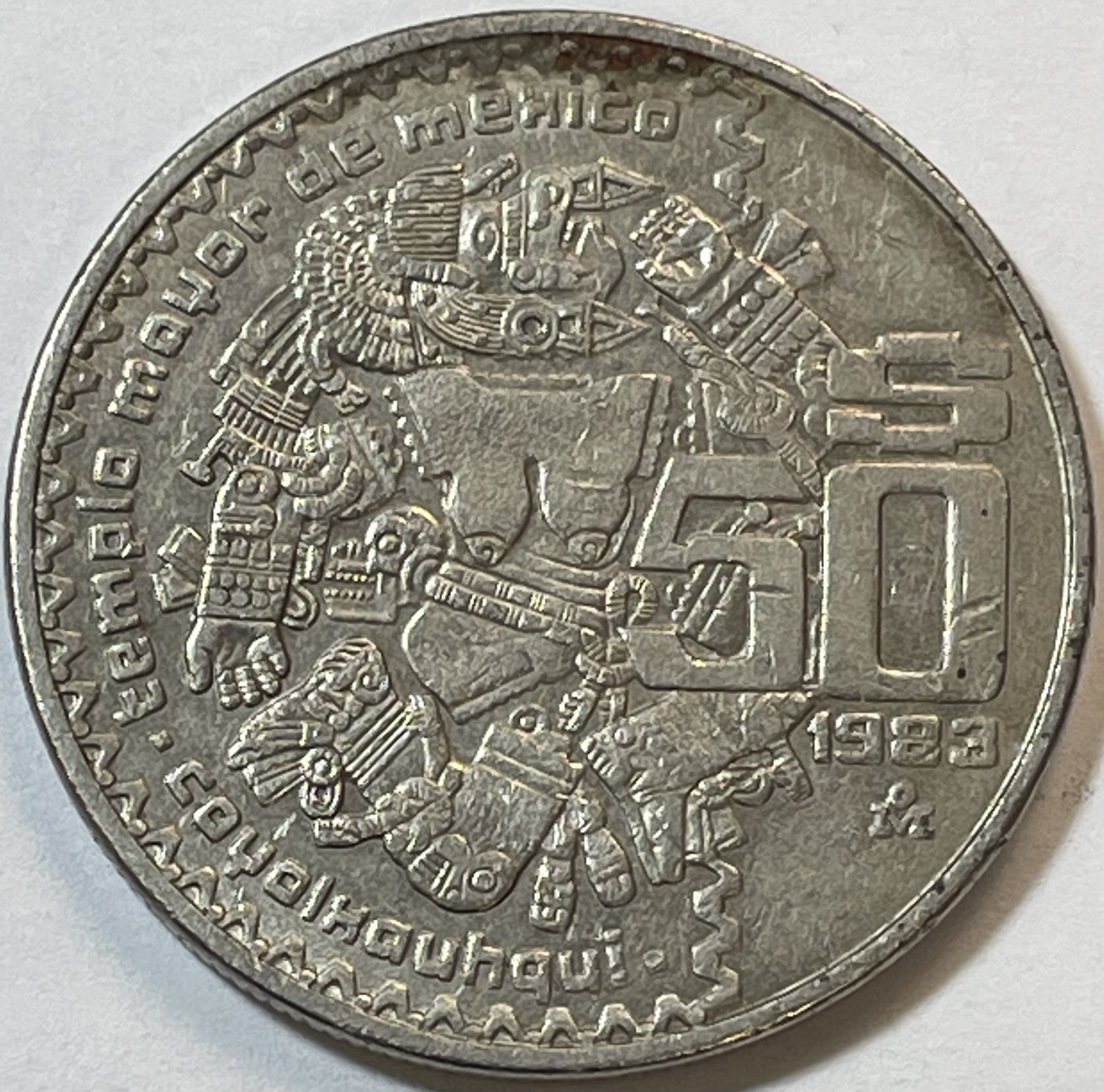 1983 Mexico 50 Pesos - Aztec Goddess of the Moon - Coyolxauqui - High ...