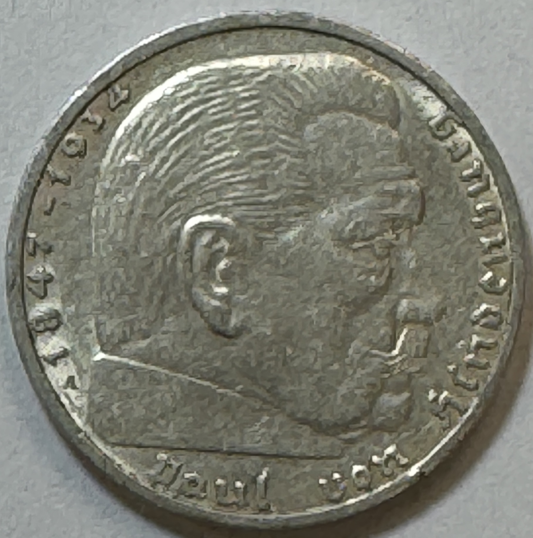 1937A Germany SILVER 2 Reichsmark Paul Von Hindenburg Commemorative ...