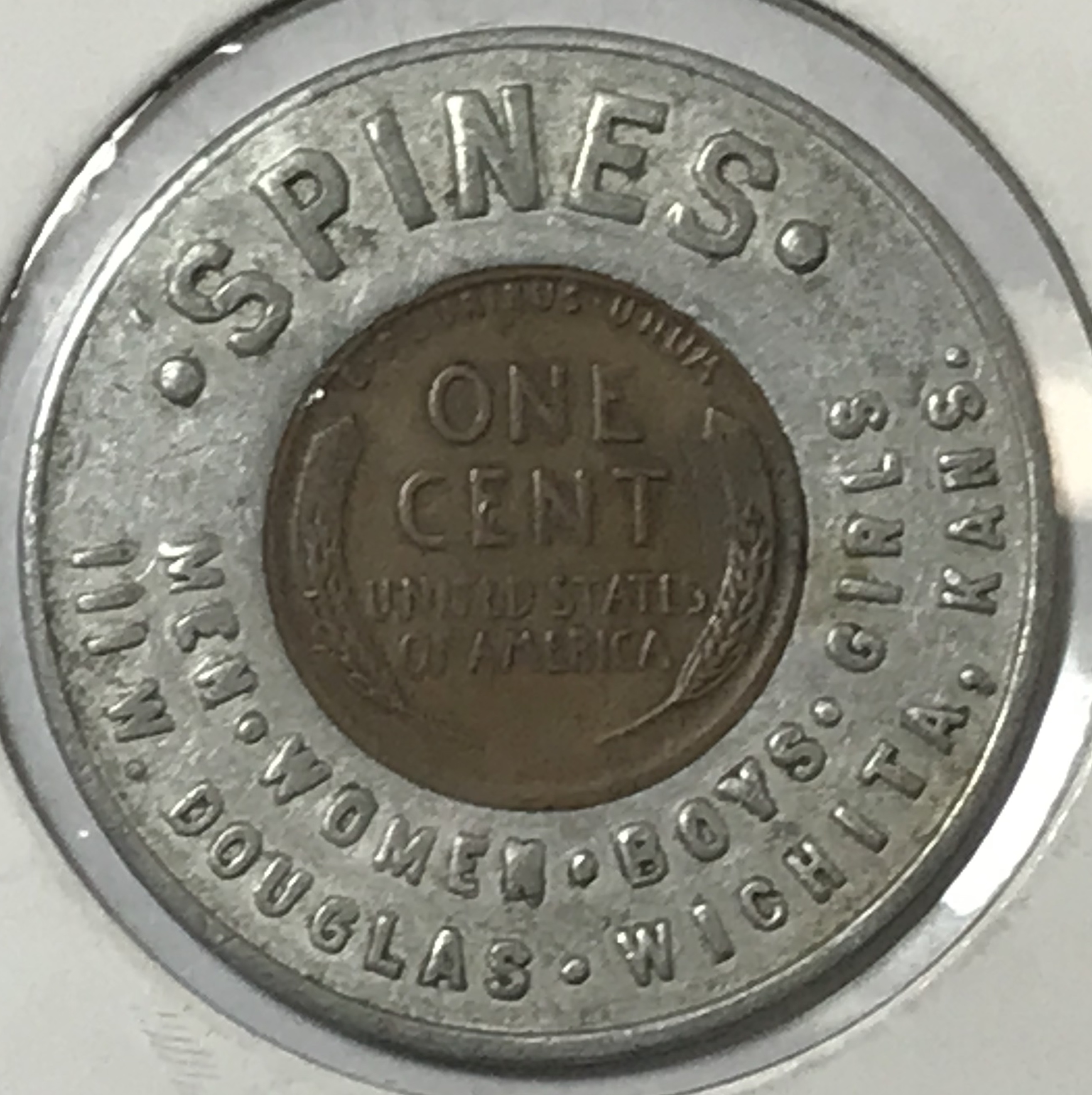 1945 Encased Cent - Spines Department Store - Wichita, Kansas ...