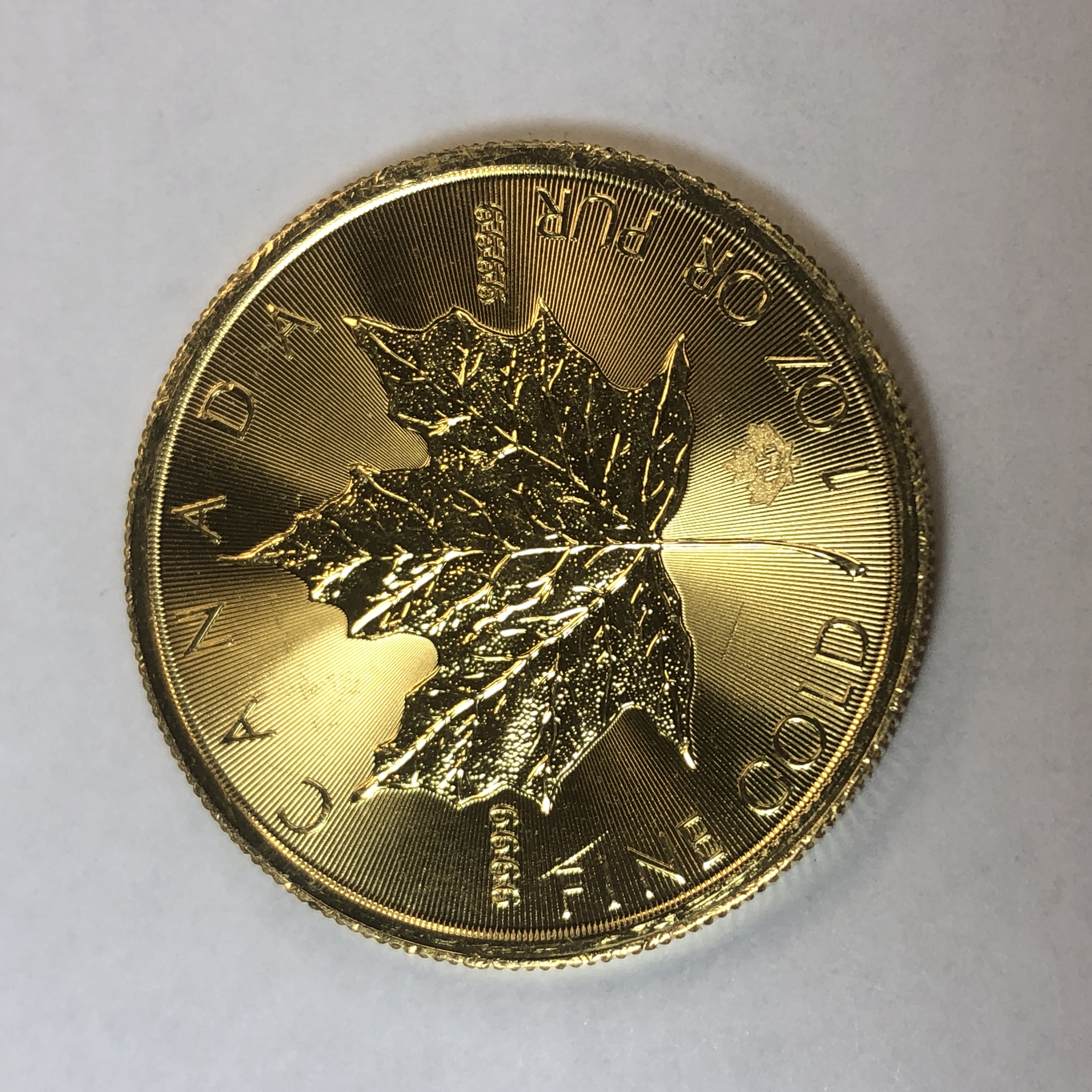 1oz GOLD CANADIAN MAPLE*24K .9999*Pre-Tariff Gold | Property Room