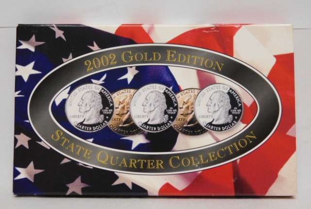 2002 Gold Layered 24 K Edition State Quarter Collection-Uncirculated In ...