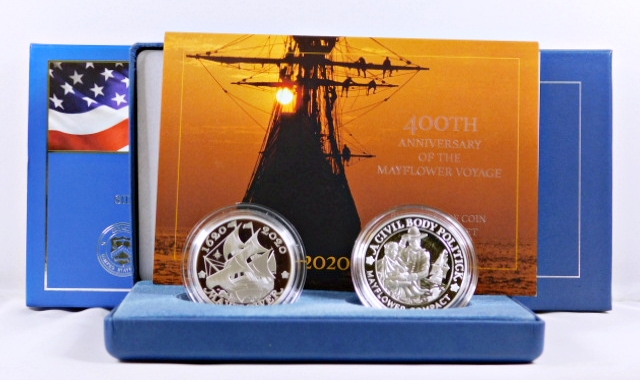 400th Anniversary of the Mayflower Voyage Silver Proof Coin and Medal ...