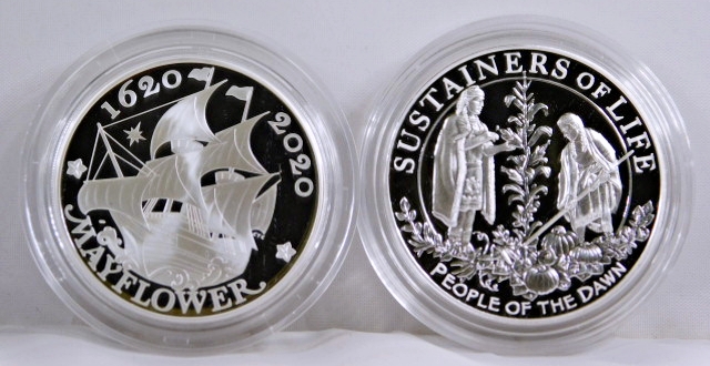 400th Anniversary of the Mayflower Voyage Silver Proof Coin and Medal ...