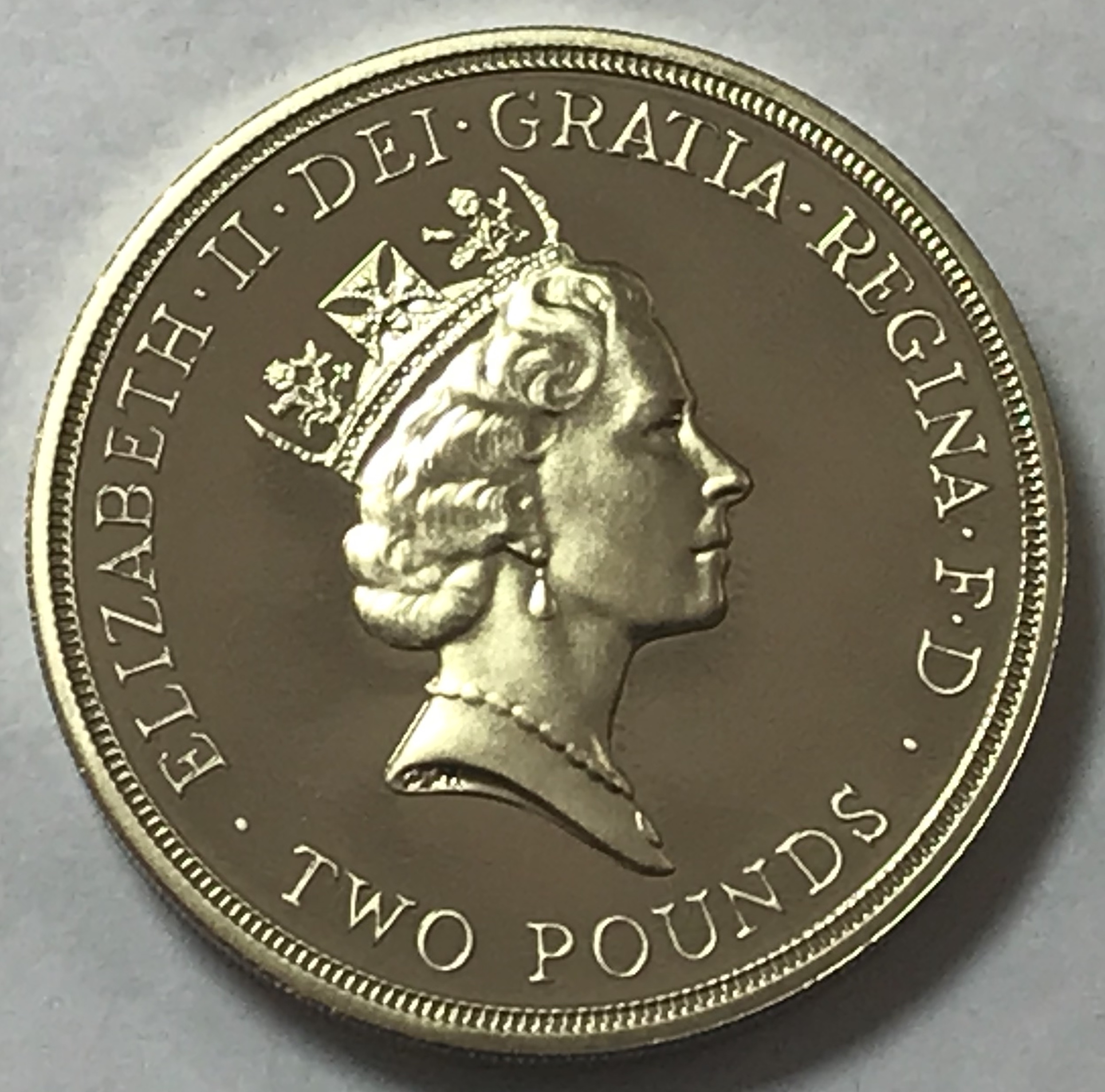 1989 Great Britain 2 Pounds - Bill of Rights Tercentenary Commemorative ...