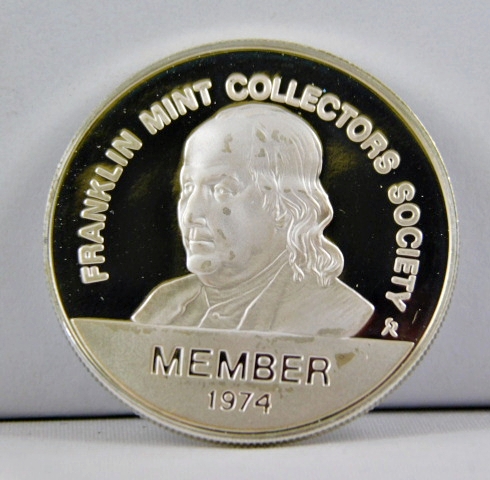 1974 Franklin Mint Collector's Society 1/4 oz Sterling Silver Member ...