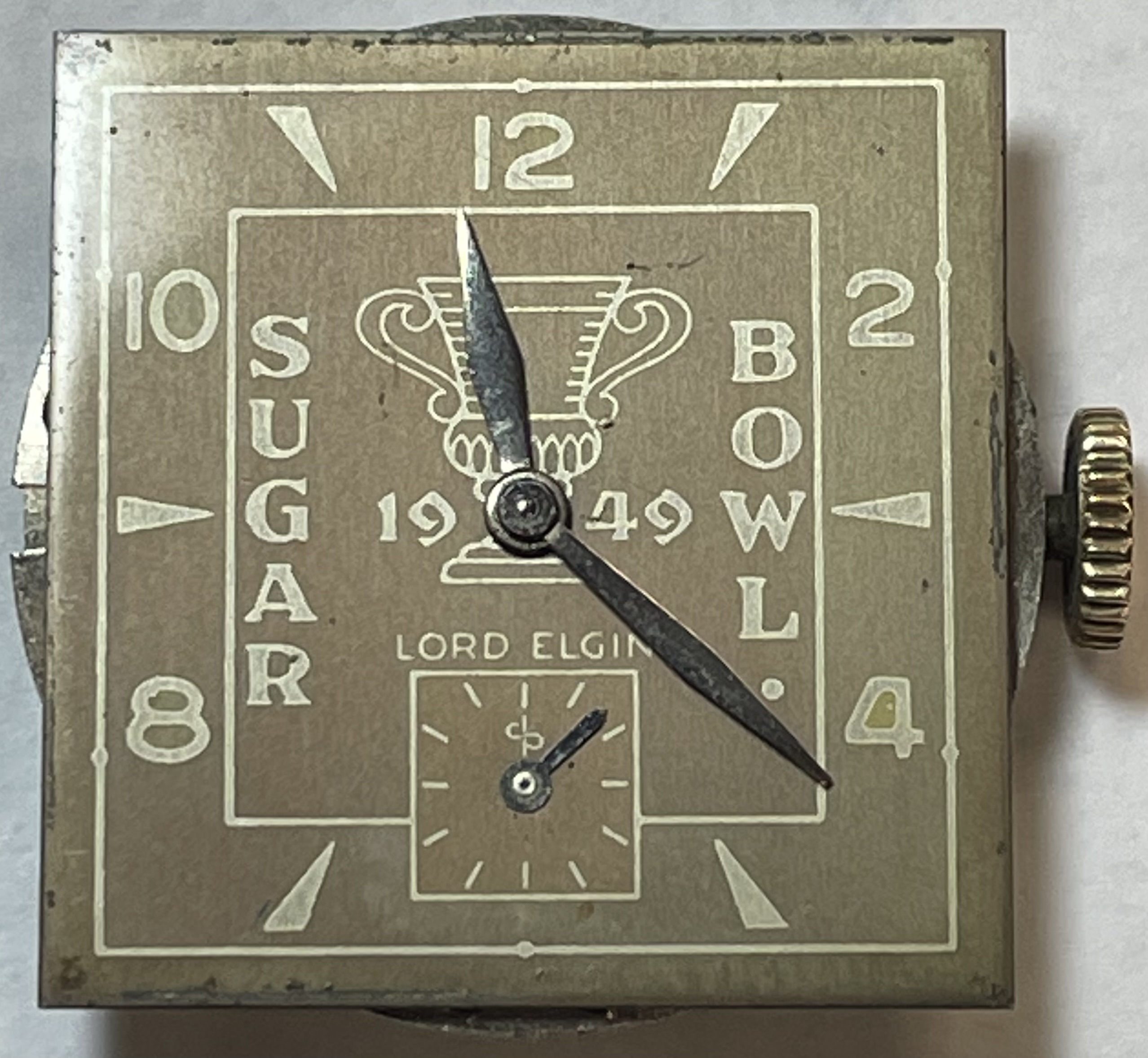 1949 Sugar Bowl Championship Lord Elgin 21 Jewels Watch Face | Property ...