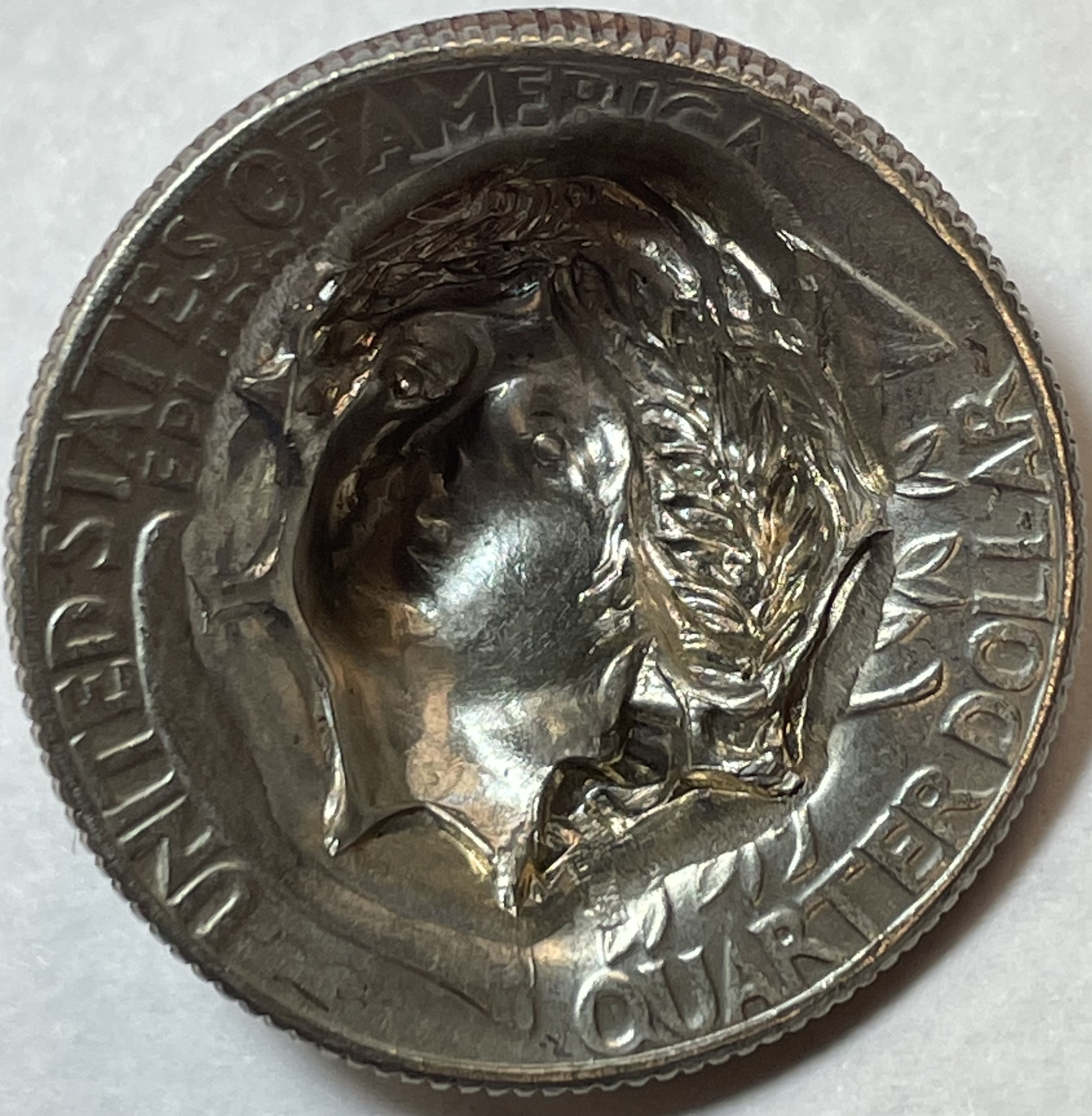 1970 Repousse 3-D Pop Out Liberty Washington Quarter | Property Room