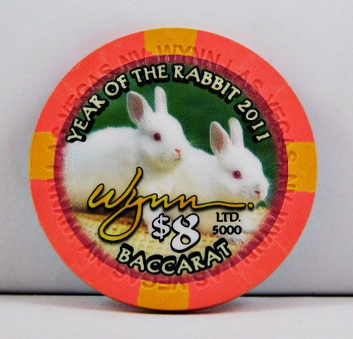 Wynn $8 Commemorative Issue Uncirculated Chip - YEAR OF THE RABBIT 2011 ...