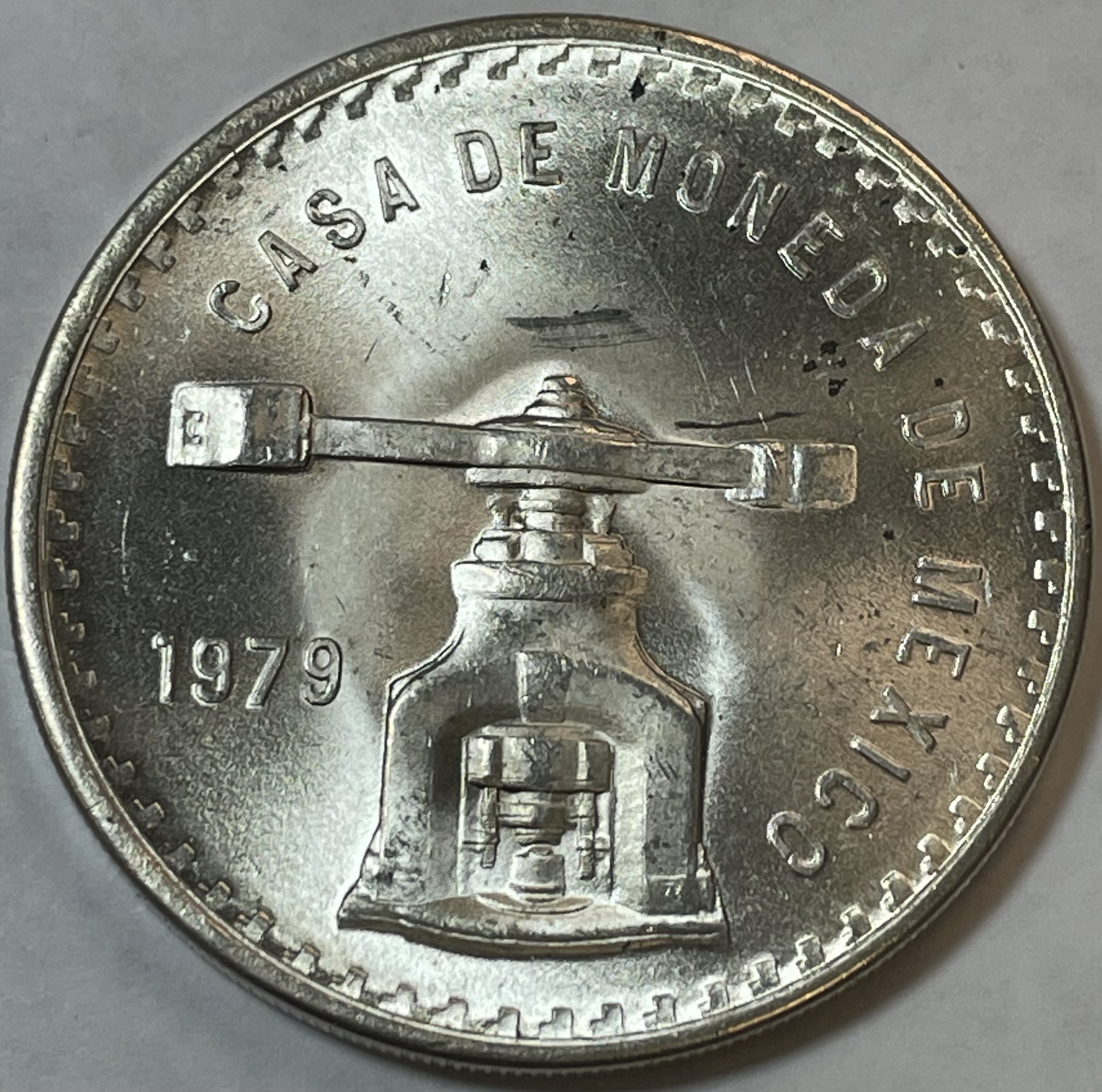 1979 Mexico 1 oz .999 Fine Pure Silver Onza w/Cartwheel Mint Luster ...