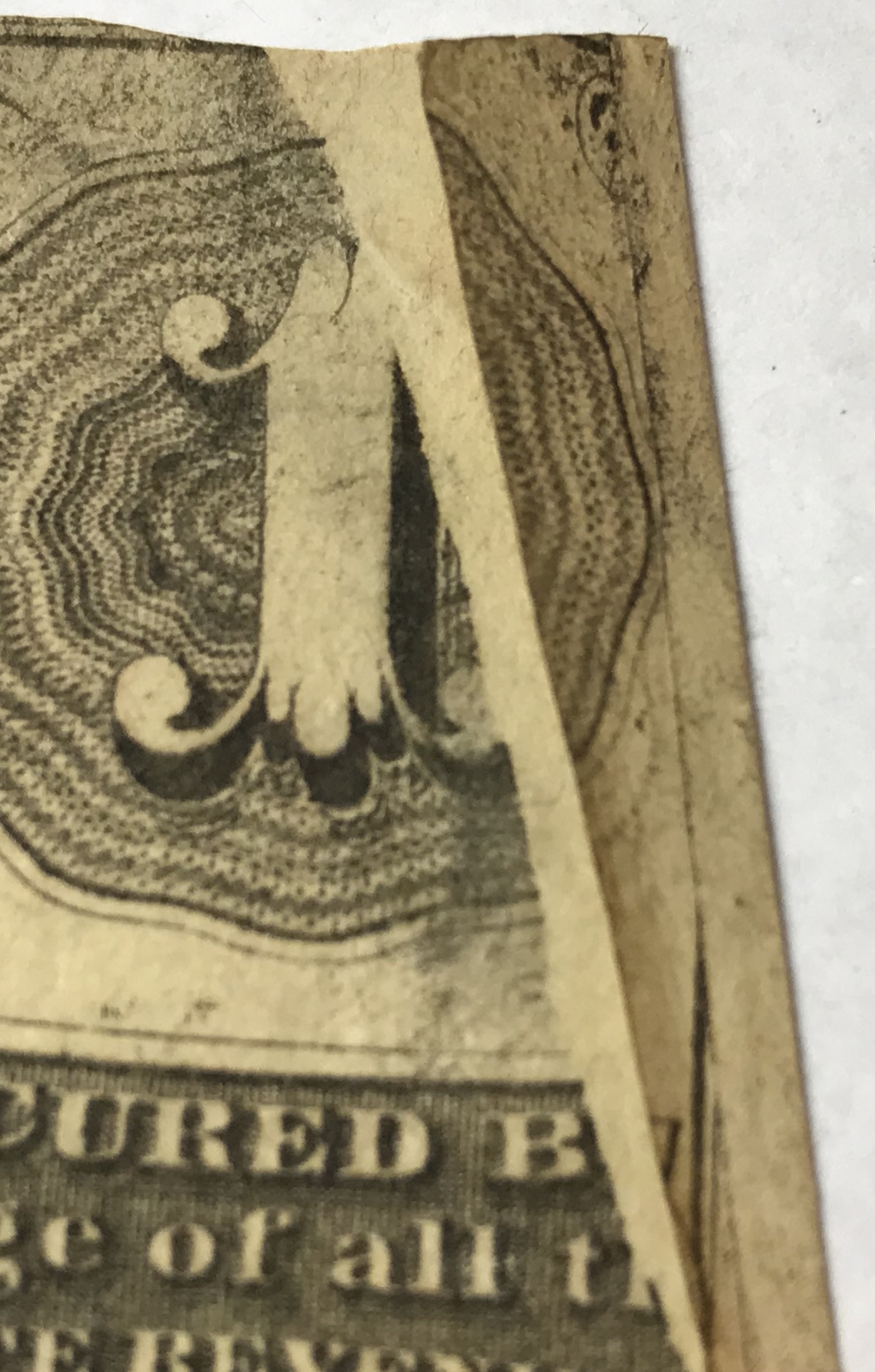 RARE BUTTERFLY FOLD ERROR - 1860s $1 State of Missouri State Guard ...