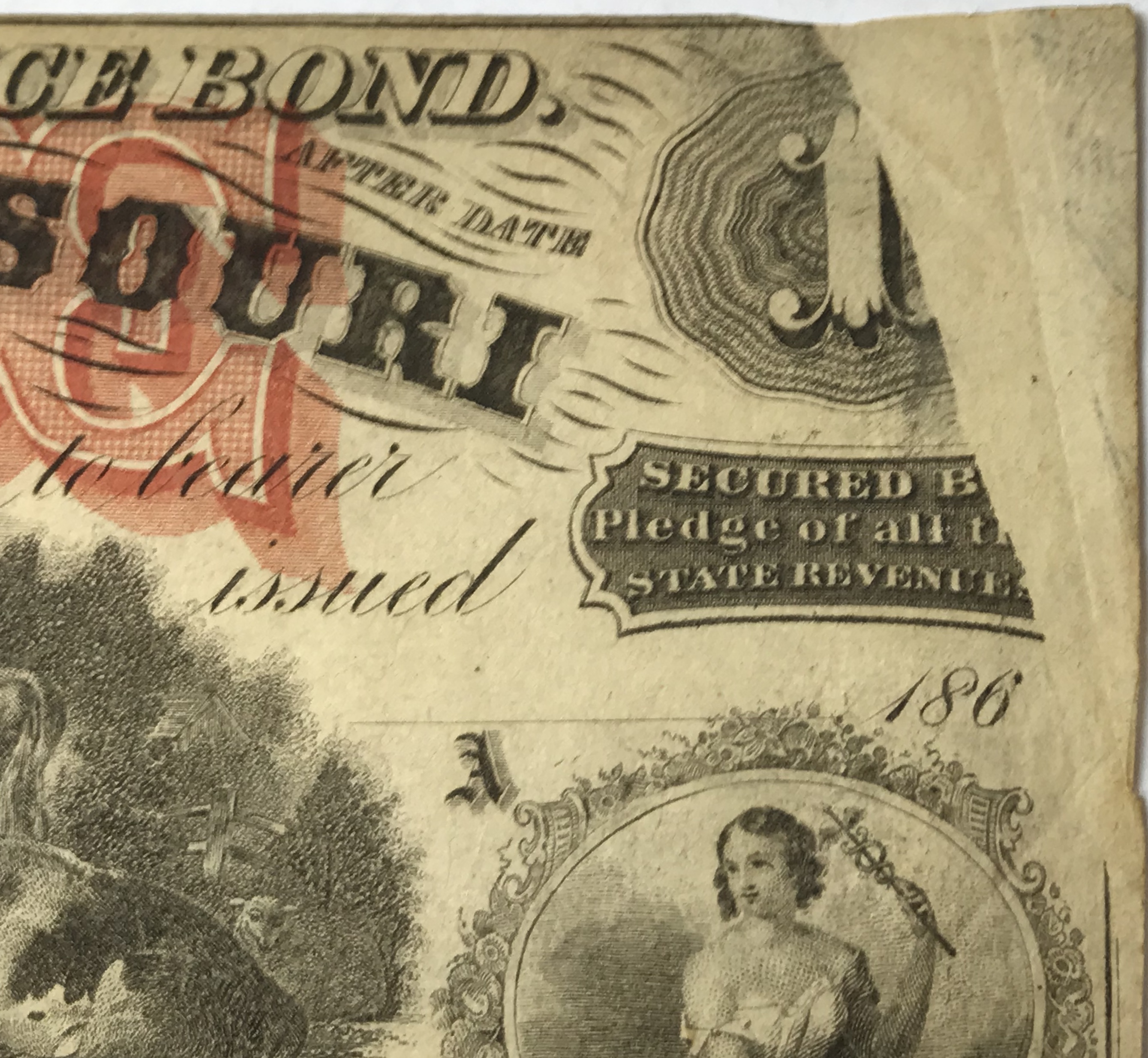 RARE BUTTERFLY FOLD ERROR - 1860s $1 State of Missouri State Guard ...